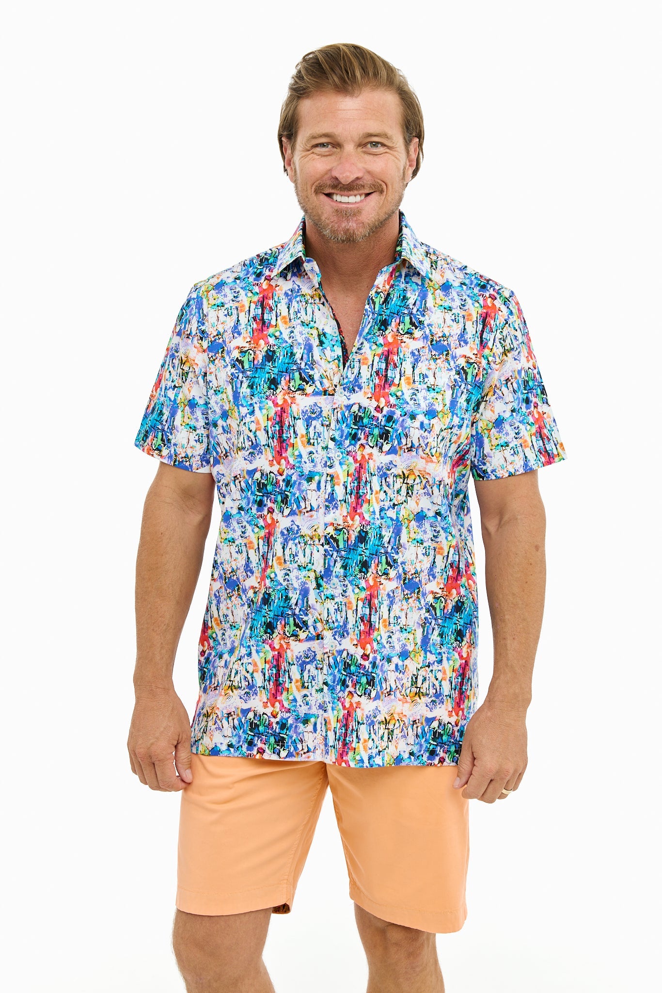 Cadence Shirt Spin – Supima Cotton Short Sleeve | David Smith Australia