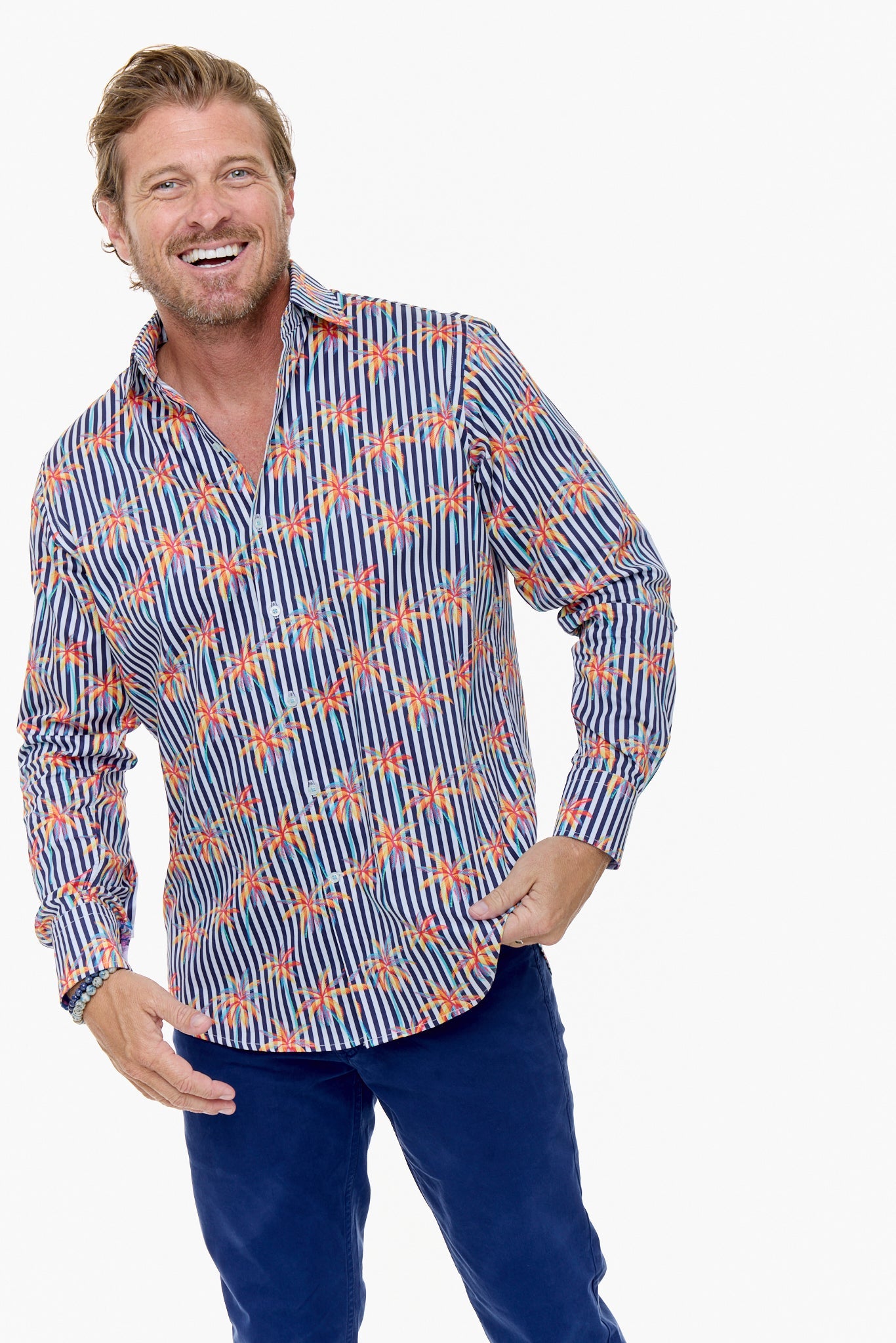 Isla Shirt Sunset – Supima Cotton Long Sleeve | David Smith Australia